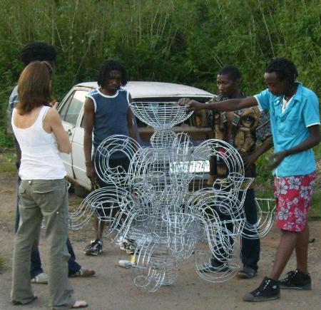 Wirework chandelier – abundant african art